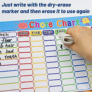 Dry Erase Chore Chart for Kids Reward Chart Reusable Self-Adhesive Behavior Chart for School Home Classroom 8 Pack