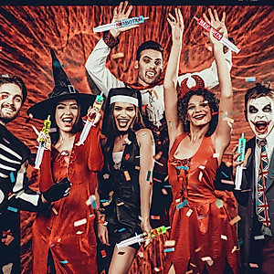 Jenaai 108 Pack Jelly Syringes Set Includes 36 Plastic Jelly Syringes 36 Disposable 2 oz Jelly Containers with Lids and 36 Clear PVC Halloween Stickers for Halloween Party Supplies