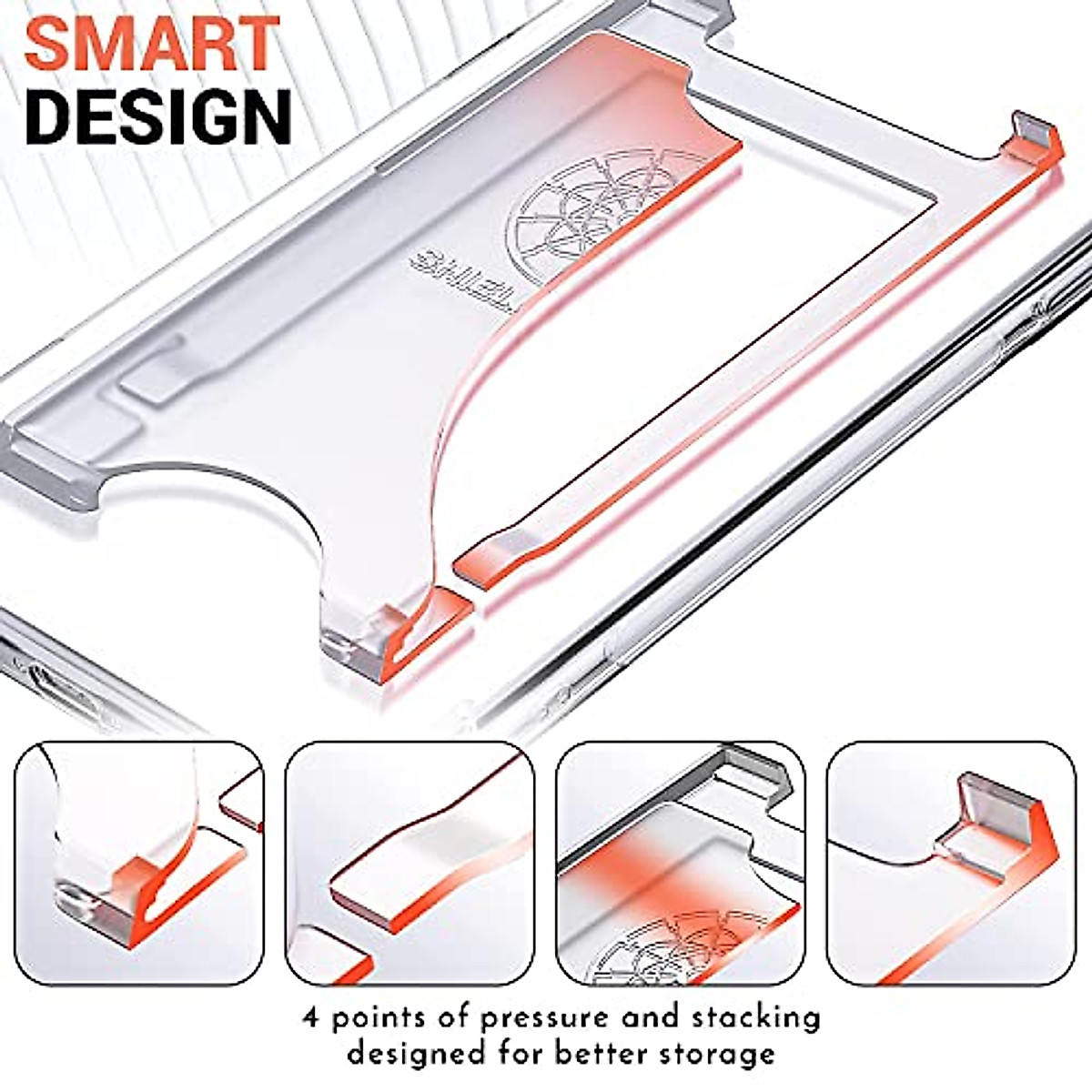 Shields Up Designed for iPhone 13 Case, Minimalist Wallet Case with Card Holder and Ring Kickstand/Stand, [Drop Protection] Slim Protective Cover for Apple iPhone 13 (6.1 inch) - Clear