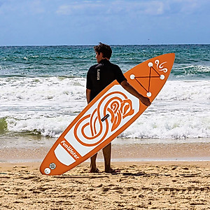 FunWater SUP Inflatable Stand Up Paddle Board 10'x31''x6'' Ultra-Light Inflatable Paddleboard with ISUP Accessories,Fins,Adjustable Paddle, Pump,Backpack, Leash, Waterproof Phone Bag,Kayak Seat