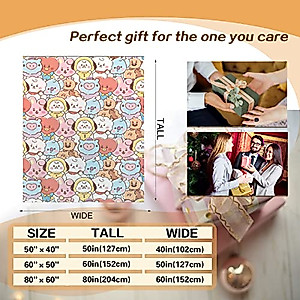 LOSVORF Bt Cartoon Blanket 21 Throw 50"X60" J-Hope Jimin Blankets Sofa Army Blankets Christmas Blanket Gift Flannel Blankets Quilt Blankets for Living Room Bedroom