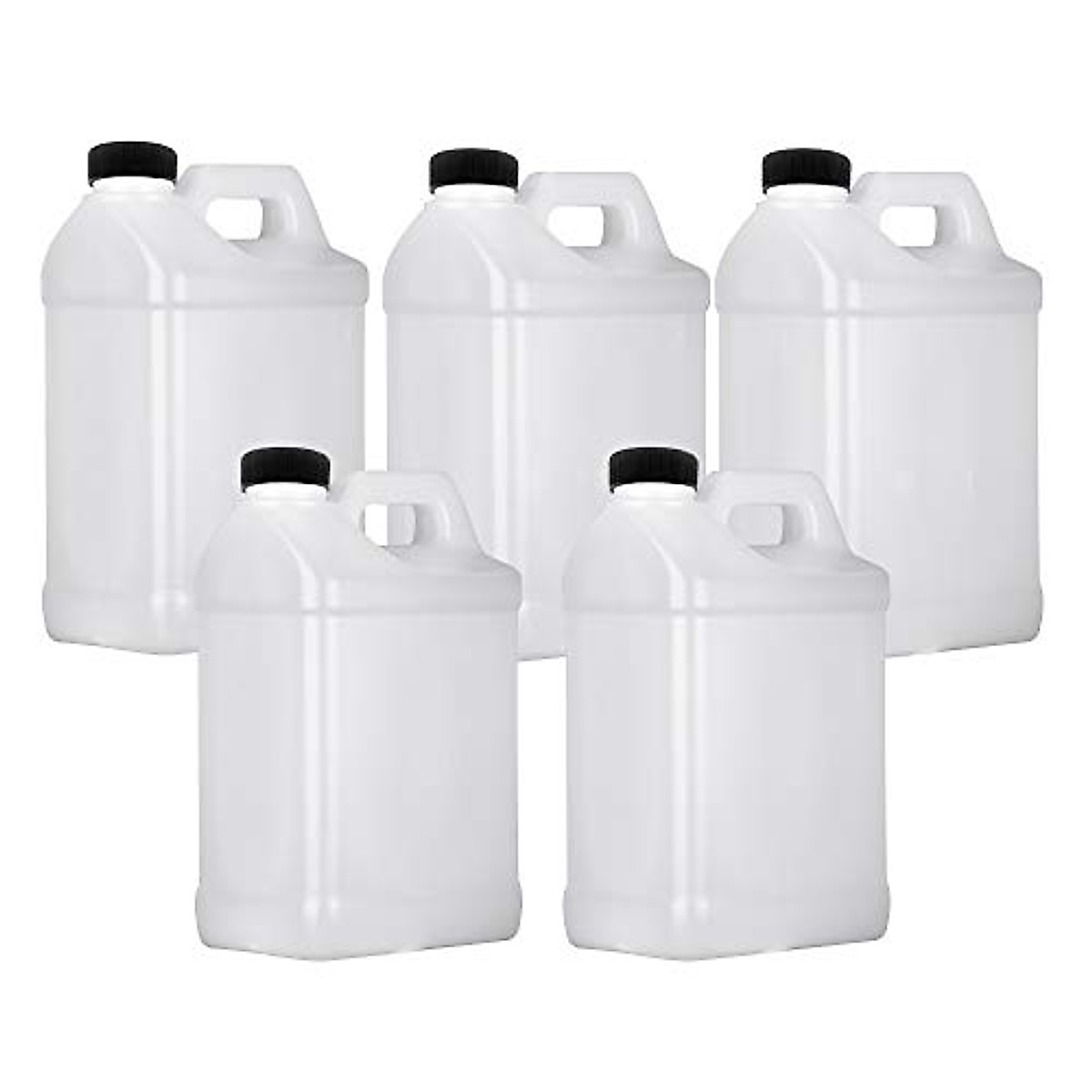 Mountain West Plastic Jug 1 Gallon, F-Style Storage Containers, HDPE, 5 Pack