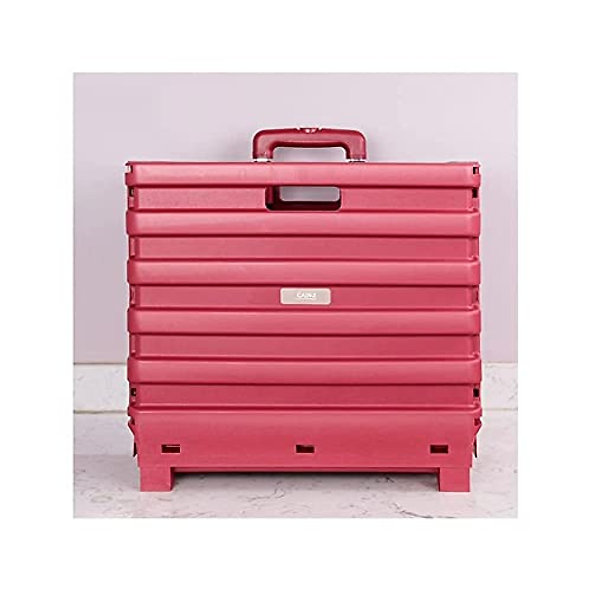 OMOONS Shopping Cart Foldable Shopping Cart Portable Grocery Utility Cart Ultra-Light Shopping Trolley for Shopping, Picnic, Home Storage Utility Cart/Red