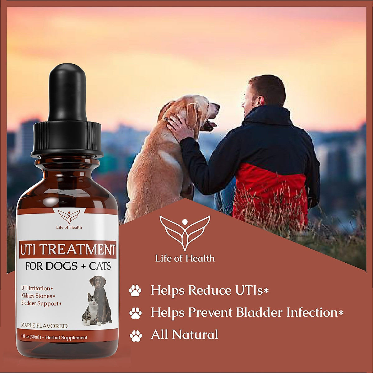 Cat & Dog Urinary Tract Infection Treatment - Helps with Bladder, Kidney, Incontinence, & More - Cat UTI - Dog UTI Treatment - Feline UTI Treatment - Cat UTI Remedy - Dog UTI - 1 fl oz