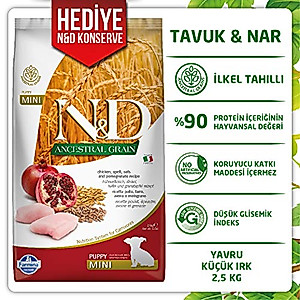 Farmina Natural And Delicious Chicken And Ancestral Low-Grain Puppy Formula Small Bites Dry Dog Food, 5.5-Pound