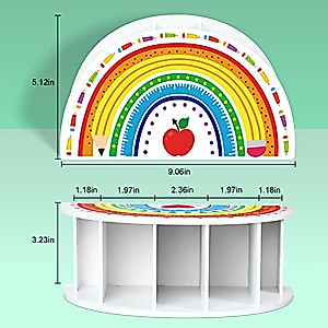 Funrous Wooden Rainbow Pencil Holder Pen Holder Teacher Appreciation Gifts from Students Pencil Organizer Brushes Makeup Brush Crayon School Teacher Supplies for Kids Girls