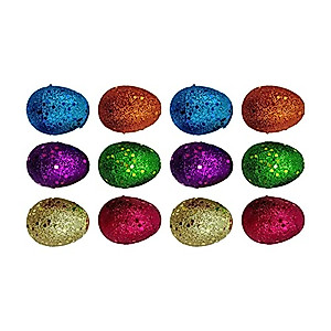 Esquirla 12Pcs Fillable Easter Eggs Toys Filling Basket Stuffers Fillable Surprise Eggs for Classroom Prize Boys Girls Party Supplies, Glitter