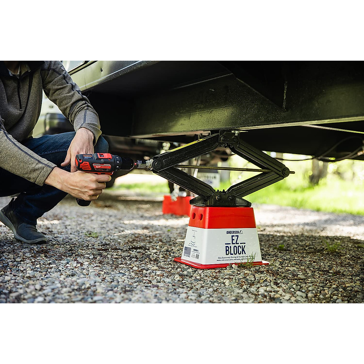 ANDERSEN HITCHES | RV Accessories | 4-Pack EZ Jack Blocks Leveling System | RV Stabilizer Stands | Heavy Duty Camper Level for RVs | 3621