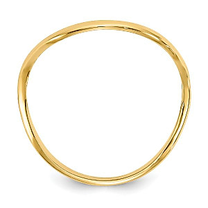 IceCarats 14K Yellow Gold Wave Thumb Statement Ring Size 9