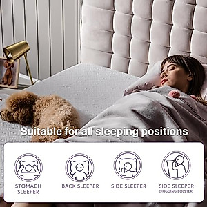 NapQueen 10 Inch Cooling Gel Full Size Medium Firm Memory Foam Mattress, Bed in a Box, White