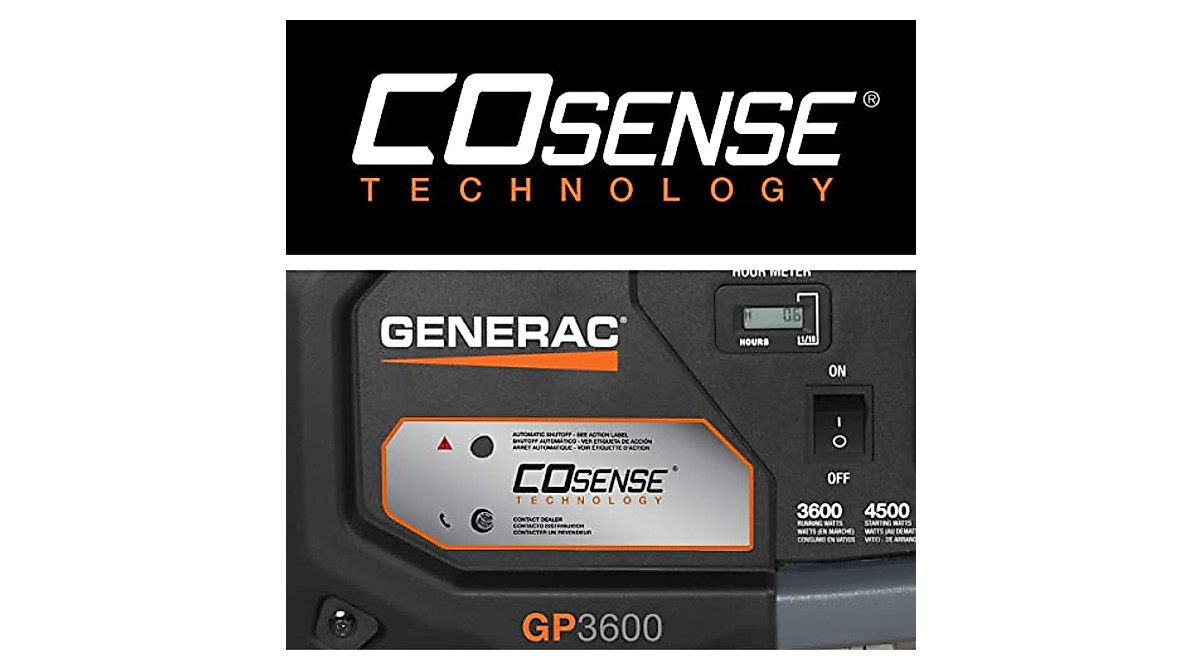 Generac 7721 GP3600 3,600-Watt Gas-Powered Portable Generator - COsense ...