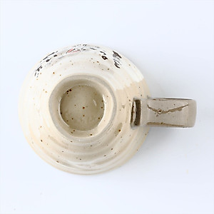 Japanese Mino Yaki(Ware) Ceramic Coffee Mugs Set of 2, Japanese Poem Rabbit Design, Gray 8.8 fl oz, Handmade Tea Cups, for Tea Ceremony, Green Tea, Matcha Tea, Japanese Cute Gifts