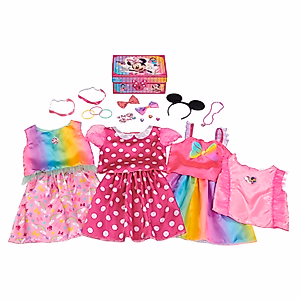 Disney Junior Minnie Mouse Bowdazzling Dress-Up and Pretend Play Trunk, Fits Sizes 4-6X, Kids Toys for Ages 3 Up, Amazon Exclusive by Just Play