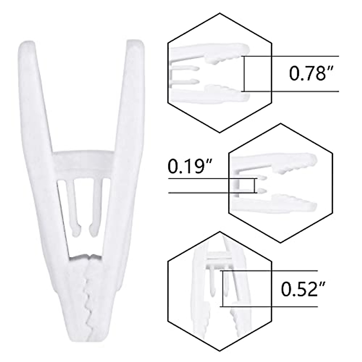 Tinfol White Velvet Hanger Clips, 24Pcs Pants Hangers Clips, Non-Slip Flocked Finger Clothes Clips Perfect for Thin Velvet Hangers