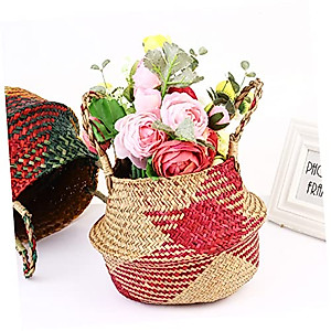BUGUUYO Arched Flower Basket Bamboo Red