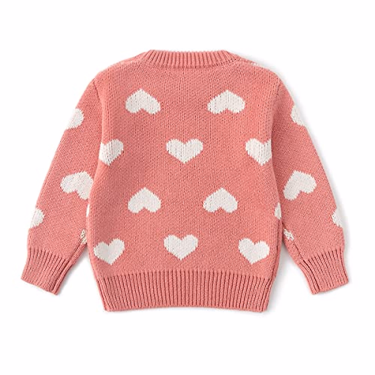 Simplee kids Baby Girls' Valentine's Sweater Pink Pullover Coat Cotton Sweater Patterns to Knit Heart for Autumn Fall and Winter 2-3T