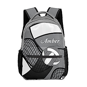 Personalized Sports Volleyball Grey with Name Text Custom Backpack for Sport Camping Picnic