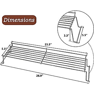 QuliMetal Stainless Steel Warming Rack for Weber Genesis 300 Series(2007-2016), Genesis E310, E320, E330, S310, S320, S330, Replacement for Weber 65054, 81323, 62749