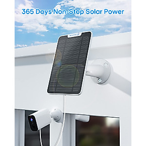 6W Solar Panel Charger Compatible with Arlo Ultra/Ultra 2/Pro 3/Pro 4/Pro 3 Floodlight Security Camera, Solar Panels Charging IP65 Weatherproof w/ 9.8ft Charging Cable Adjustable Wall Mount, 2 Pack