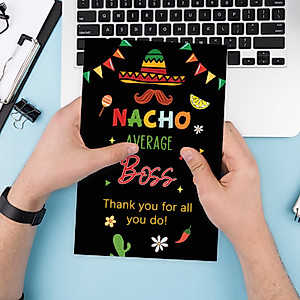 mmuue Funny Nacho Boss's Day Card for Women Men, Happy Boss Day Gifts for Him Her, Lovely Thank You Card from Employees Staff, Boss Appreciation Card for Boss Leader Employer