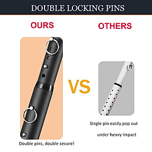 Door Security Bar, 1 1/8 inch Heavy Duty Security Bars, 35-41.7" Adjustbale Door Saftey Bar - Portbale Security Door Barricade Bar Inside (1 pc, Black) (Frosted Black)