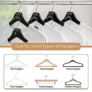 18PCS Clothes Hanger Connector Hooks Hangers Hanger for as Seen on Closet Space Connection Hooks (Classic Black Triangle)