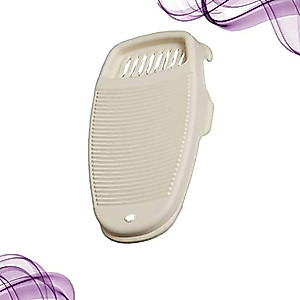 DOITOOL Small Wash Basin Plastic Washboard Hand Washing Board: Non Slip Underwear Wash Board Khaki Hand Washing Clothes Tool for Manual Clothing Laundry Cleaning Tool Hand Underwear Washboard