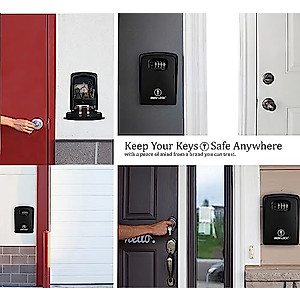 Iron Lock® - XXL Key Lock Box Wall Mount for Keys 4 Digit Combination with Resettable Code with A B Switch Extra Large lockbox Indoor Outdoor Waterproof Big Key Lock Box House Spare Keys Hide a Key