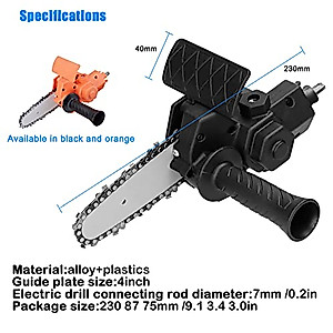 Weytoll 4 Inch Electric Drill Modified To Electric Chainsaw Drill Attachment, Drill Chainsaw Attachment Practical Modification Tool Set Woodworking Chainsaw for Drill
