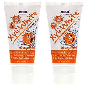 XyliWhite Orange Splash Kids Toothpaste Now Foods 3 oz Gel Pack of 2