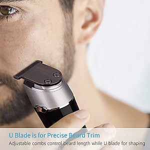 Abbicen New 5 in 1 Multi-functional Beard Trimmer Men's Grooming Kit Dual Shaver Body Trimmer Precision Nose & Ear Trimmer Waterproof Recharqeable Cordless (Black)