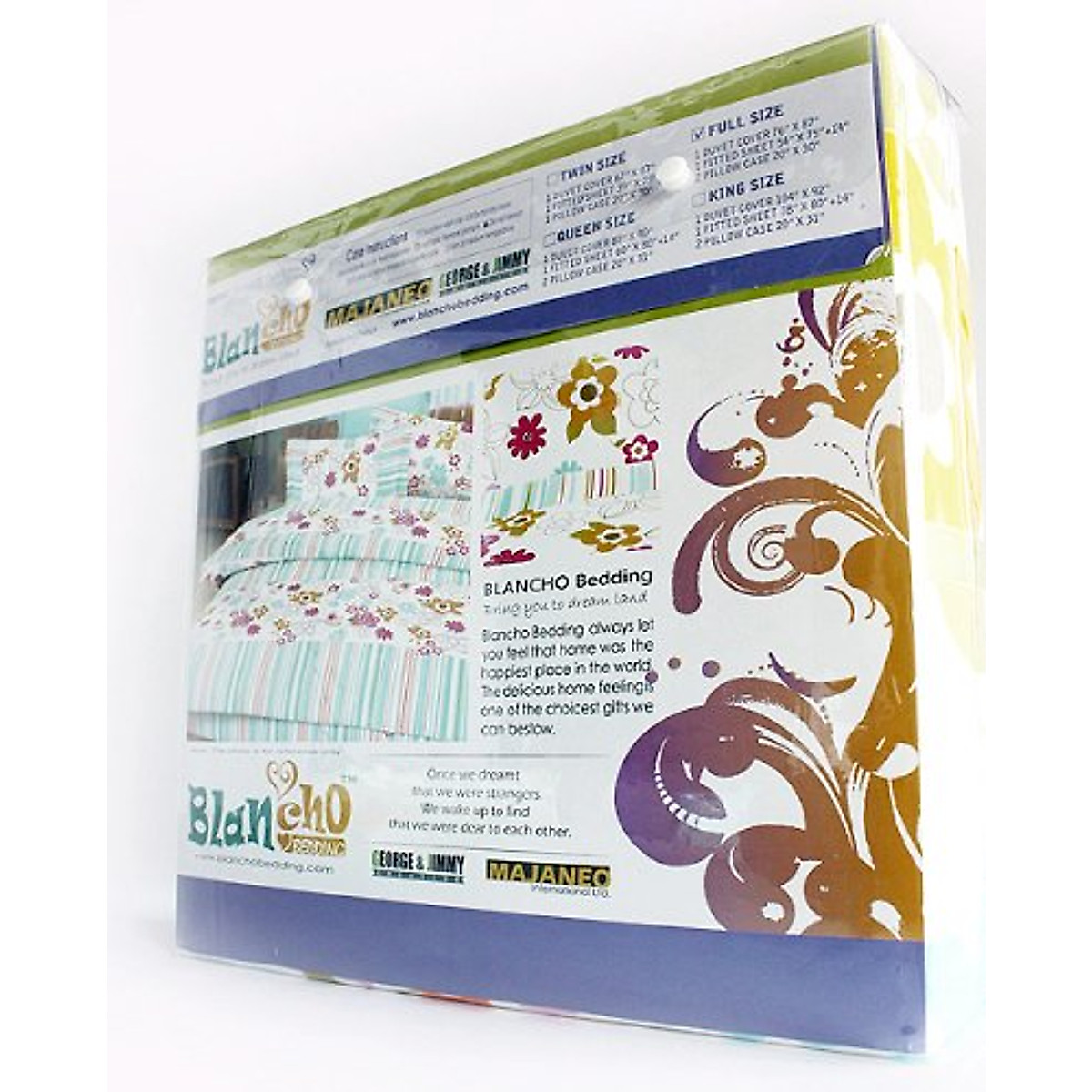 Blancho Bedding - [Rhythm of Colors] 100% Cotton 3PC Mini Comforter Cover/Duvet Cover Set (King Size)