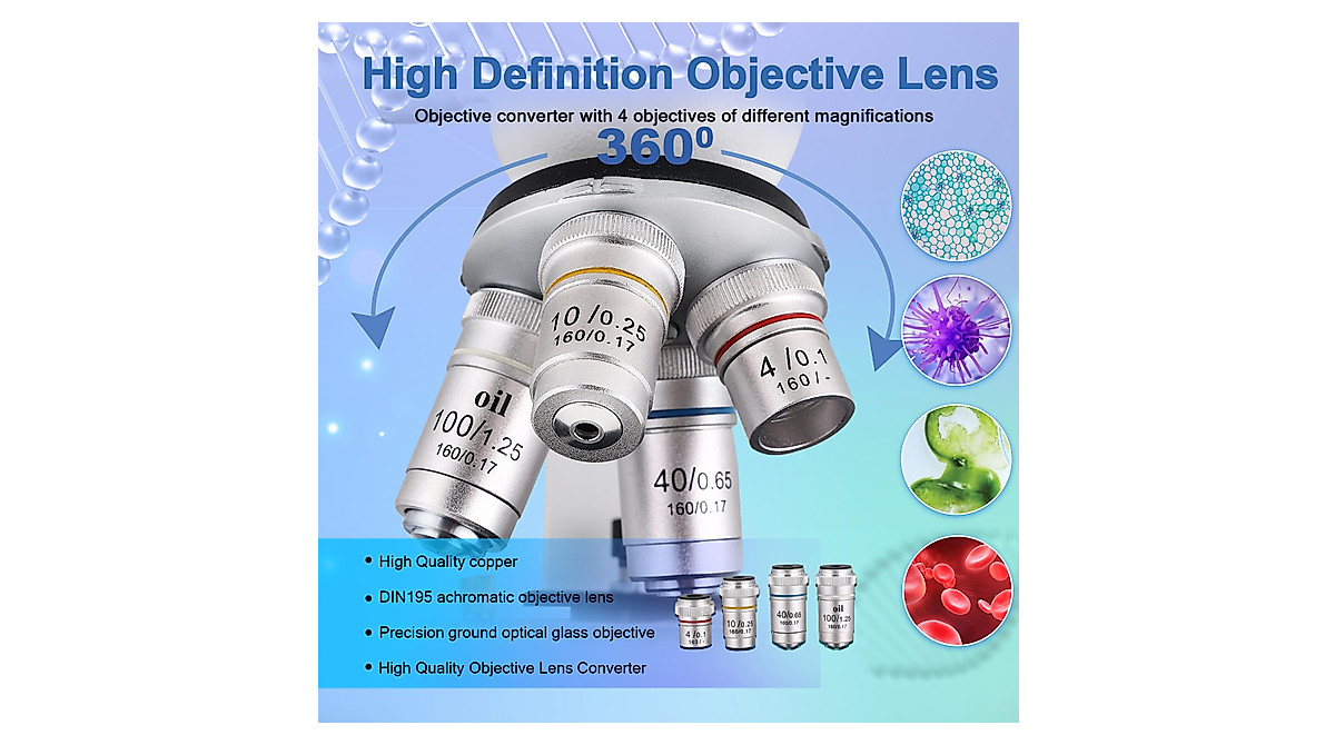 Poothoh Trinocular Compound Microscope 40X-5000X with USB Camera