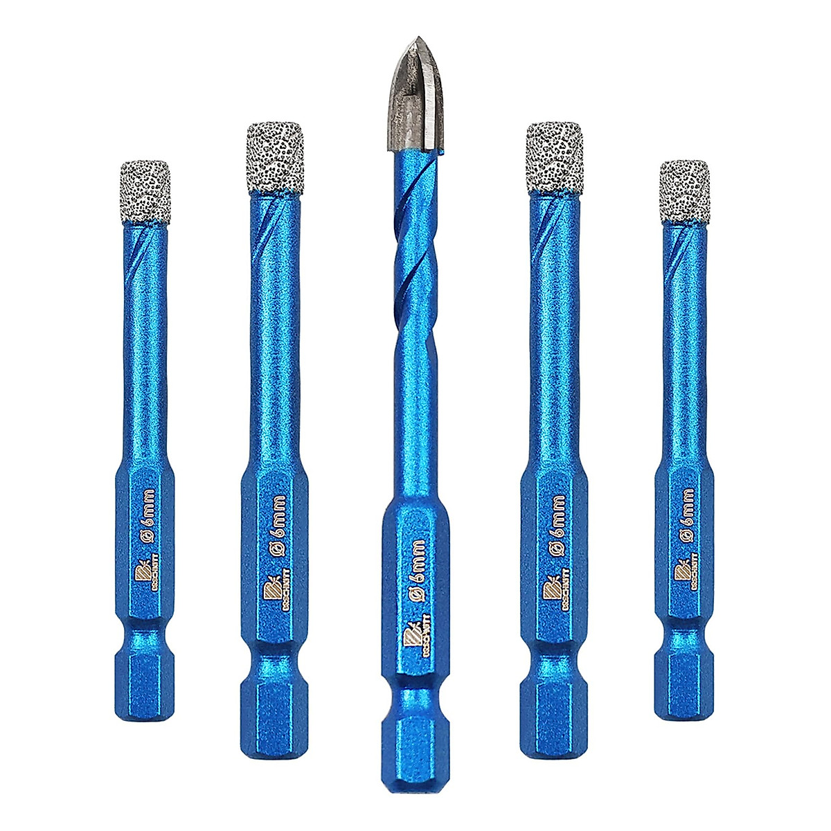 Diamond Drill Bit - BRSCHNITT 1/4 inch Masonry Drill Bits Set for Porcelain Tile Ceramic Stone Granite Marble,Hex Shank Diamond Hole Saw Drill Bit(5pcs/Pack).