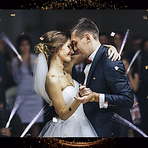 Fiber Optic Wand White Glow Sticks Long Light up Wedding Wand LED Magic Flashing Sparklers with 3 Light Modes for Wedding Bridal Shower Birthday Glow in the Dark Party Supplies, 14 Inch (18 Pieces)