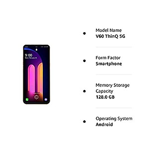 LG V60 ThinQ 5G UW White 128GB for Verizon (Renewed)