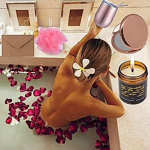 Sqeffort Birthday Gifts for Women Best Friends, Tumbler and Lavender Scented Candles Funny Gifts for Her, Women, Friends