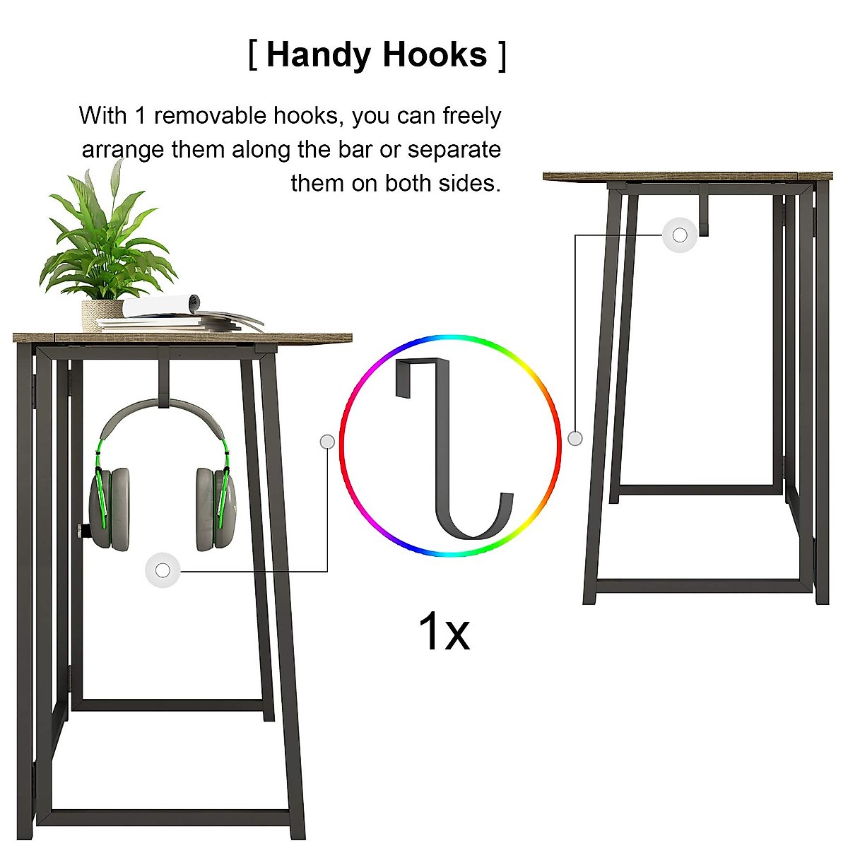 4NM 31.5" Small Desk with Storage Bag, Simple Assembly Folding Computer Desk Home Office Desk Study Writing Table for Small Space Offices - Gray and Black