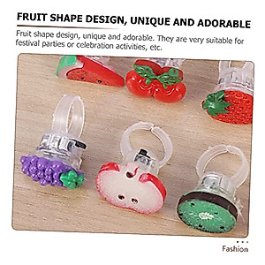 STAHAD 100 Pcs Children's Ring Bulk Toys for Kids Bulk Kids Toys Bulk Stocking Stuffers for Kids Glow in The Dark Party Supplies LED Fruit Jelly Rings Pinata Filler Kids Accessory Pinata