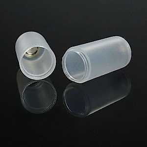 WAYLLSHINE AAA to AA Battery Converter Adaptor with Metal Contacts on Bottom(Clear Color,Pack of 16)