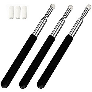 3 Pieces Telescopic Teachers Pointer, Hand Pointer Extendable Telescopic Retractable Pointer Whiteboard Pointer and Lanyards for Teachers Coach Presenter, Extends to 39 Inches