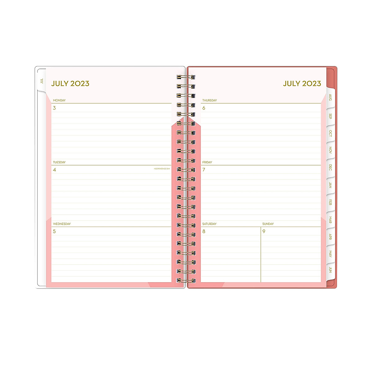 Blue Sky 2023-2024 Academic Year Weekly and Monthly Planner, 5" x 8", Flexible Cover, Wirebound, Cali Pink (130621-A24)
