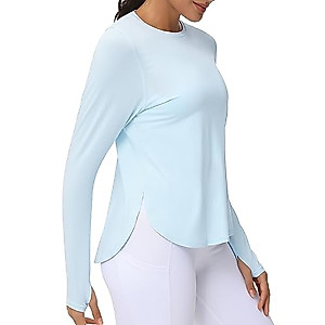 Dragon Fit Womens Lightweight Workout Shirts Slim Fit Long Sleeve Yoga Tops with Thumb Hole