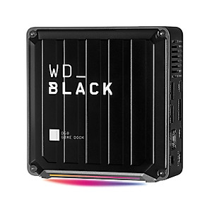 WD_Black D50 Game Dock. 2X Thunderbolt 3 Ports, DisplayPort 1.4, 2X USB-C & 3X USB-A, Audio in/Out, Gigabit Ethernet; Customizable RGB Lighting