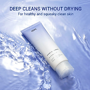 IOPE Face Wash, Moist Cleansing Whipping Foam, Daily Cleanser for Gentle Exfoliation, Makeup Remover for All Skin Types - Skin Hydration with Flower Extract - Korean Skin Care, 6.09 Fl Oz.