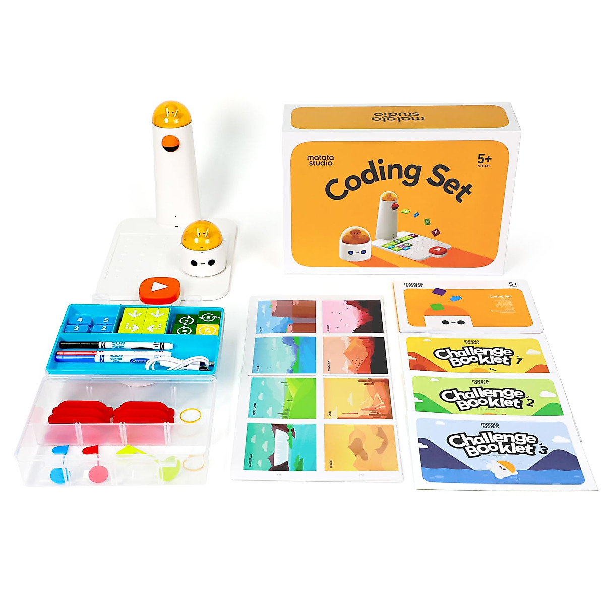 Matatalab Pro Set Coding Robot for Kids Ages 4+, STEM Educational Toy for Kids, Entry-Level Programming DIY Mechanical Building Blocks Robot, Learn to Code with Game