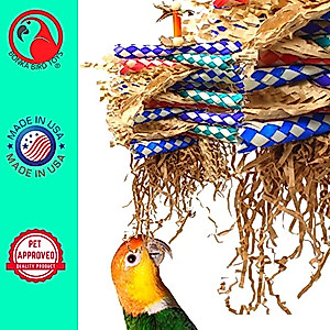 Bonka Bird Toys 3450 Paper Shred Cardboard Bamboo Shred Chew Parrot Cockatoo Amazon Conure African Grey