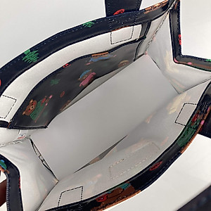 Cath Kidston S Bookbag Oilcloth Mini Open Top Handle Bag Small Size Dog Portraits Pattern Warm Cream Color (Woodland Bear)