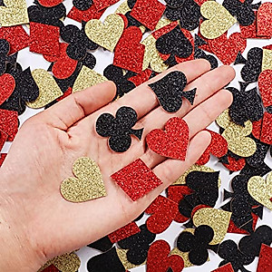200 Pack Glitter Casino Confetti Decorations, Poker Table Scatter for Las Vegas Game Night Party Supplies