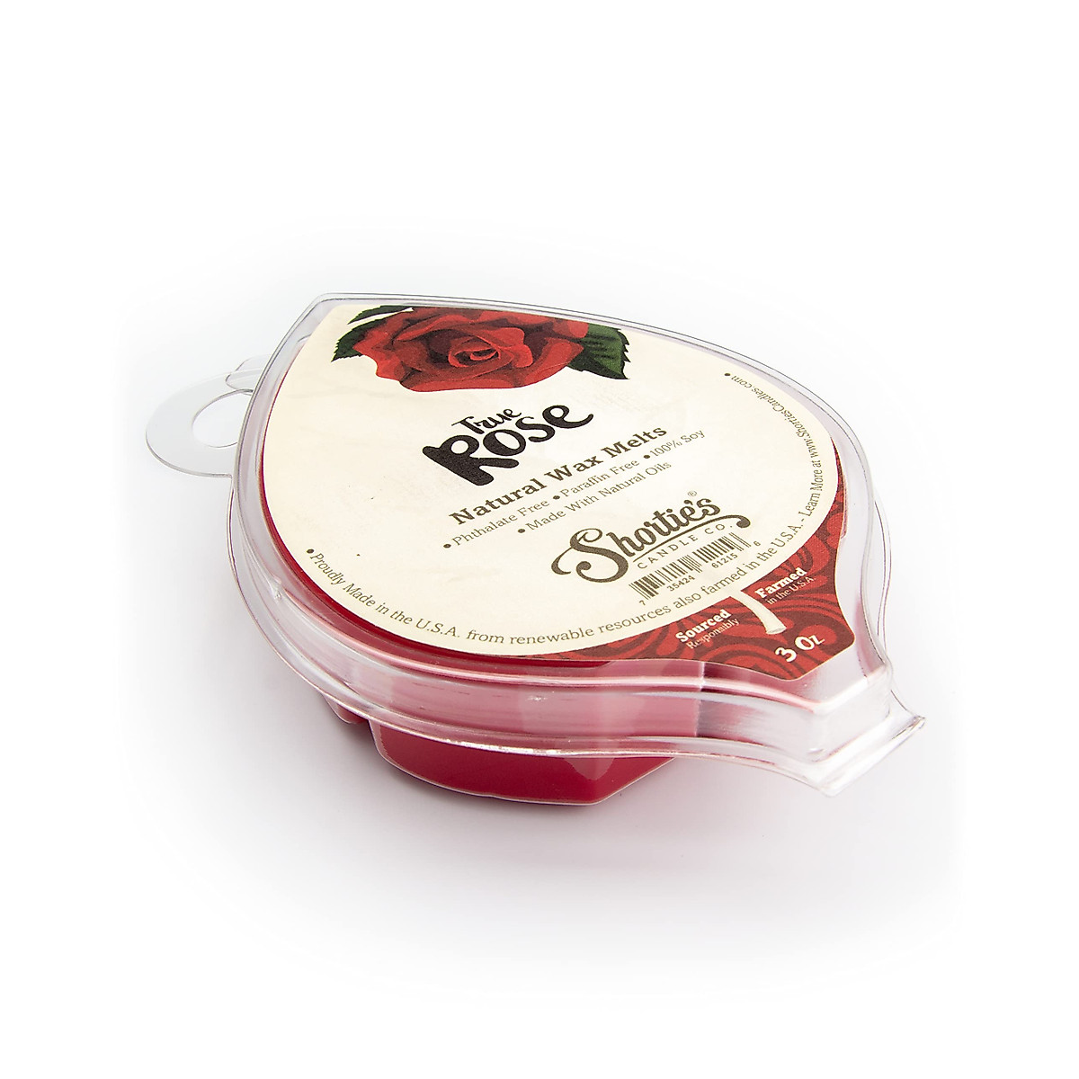Shortie's Candle Company True Rose Soy Wax Melts 3 Pack - 3 Highly Scented 3 Oz. Bars - Made with 100% Soy and Essential Fragrance Oils - Phthalate & Paraffin Free, Vegan, Non-Toxic